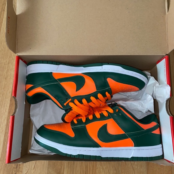 Nike | Shoes | Nike Dunk Low Miami Hurricanes | Poshmark